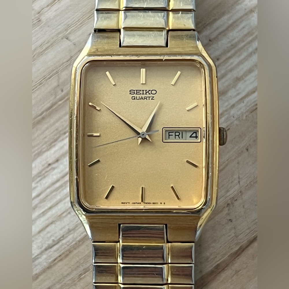Seiko Rare Vintage Men’s Watch Gold-Tone Dial Case St… - Gem